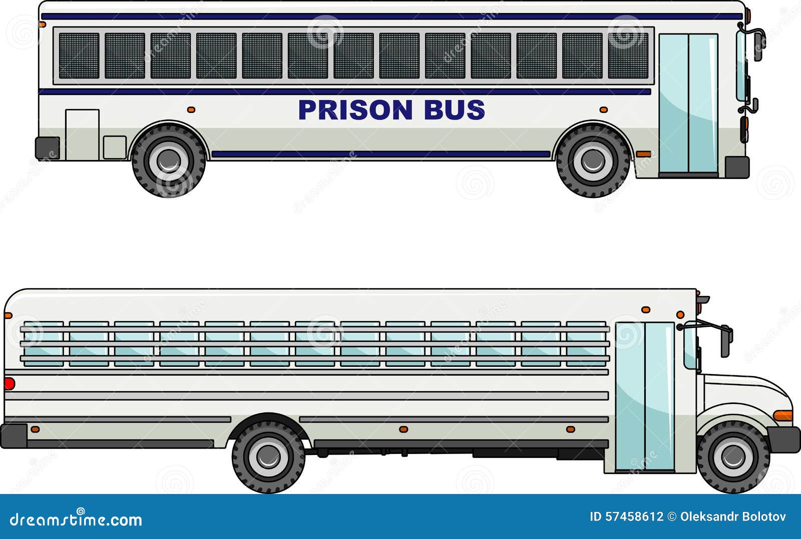 Prison Bus on White Background in Flat Style Stock Illustration ...