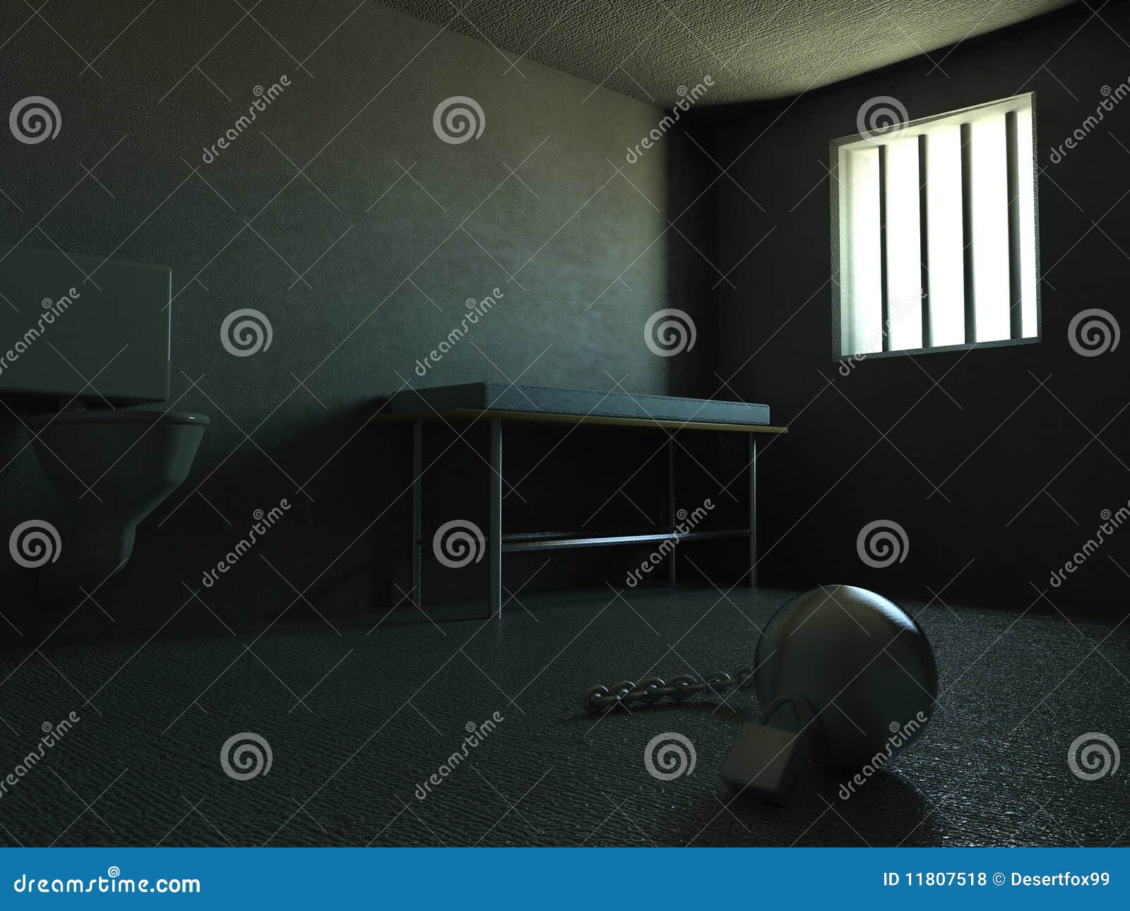 Prison Cell, Inside A Prison Cell. Window Of A Penitentiary. Shadows ...
