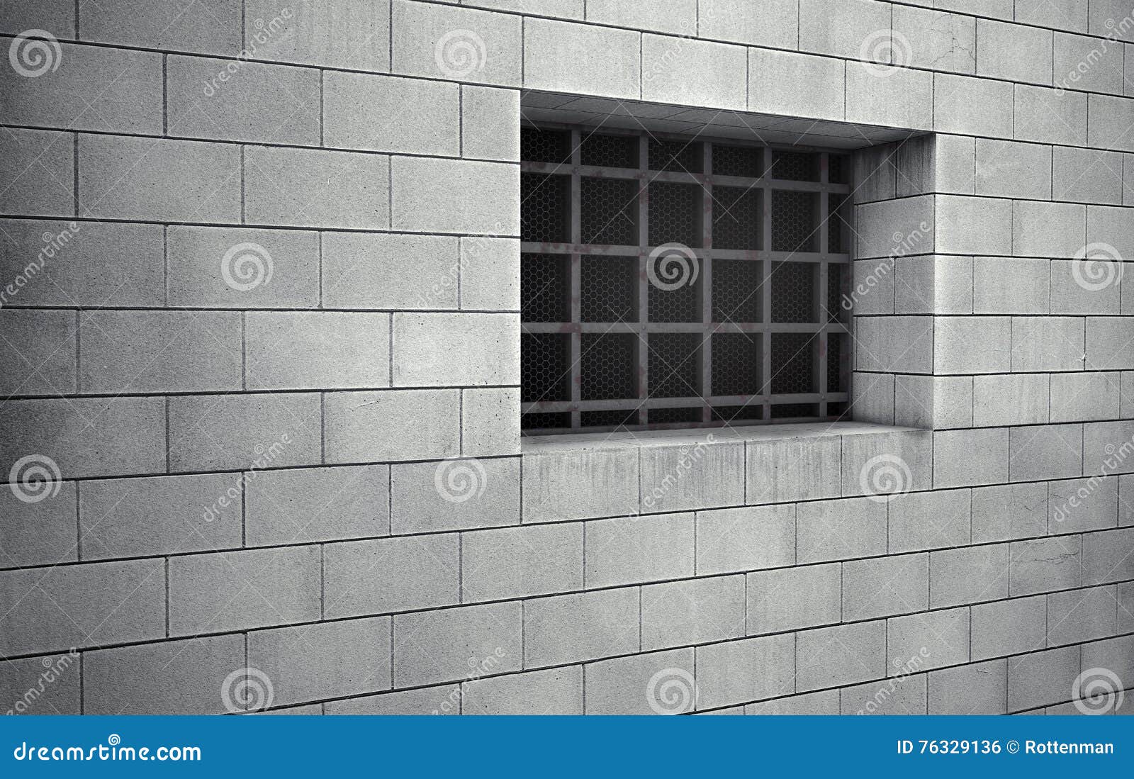 Prison Cell Barred Window. 3d Rendering Stock Illustration ...