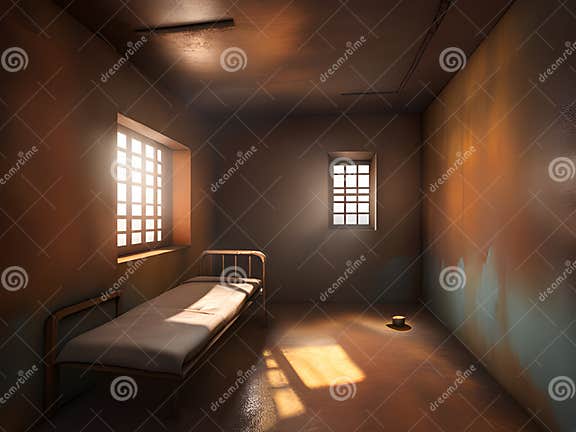 A prison cell in the bed stock illustration. Illustration of interior ...