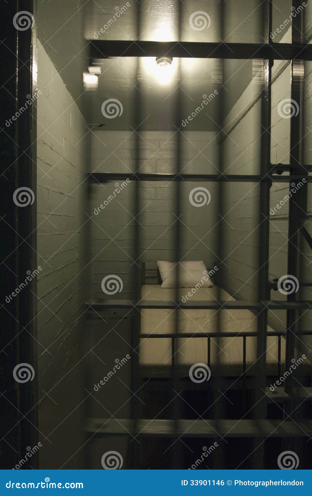 Prison Cell with Bed in it stock photo. Image of open - 33901146
