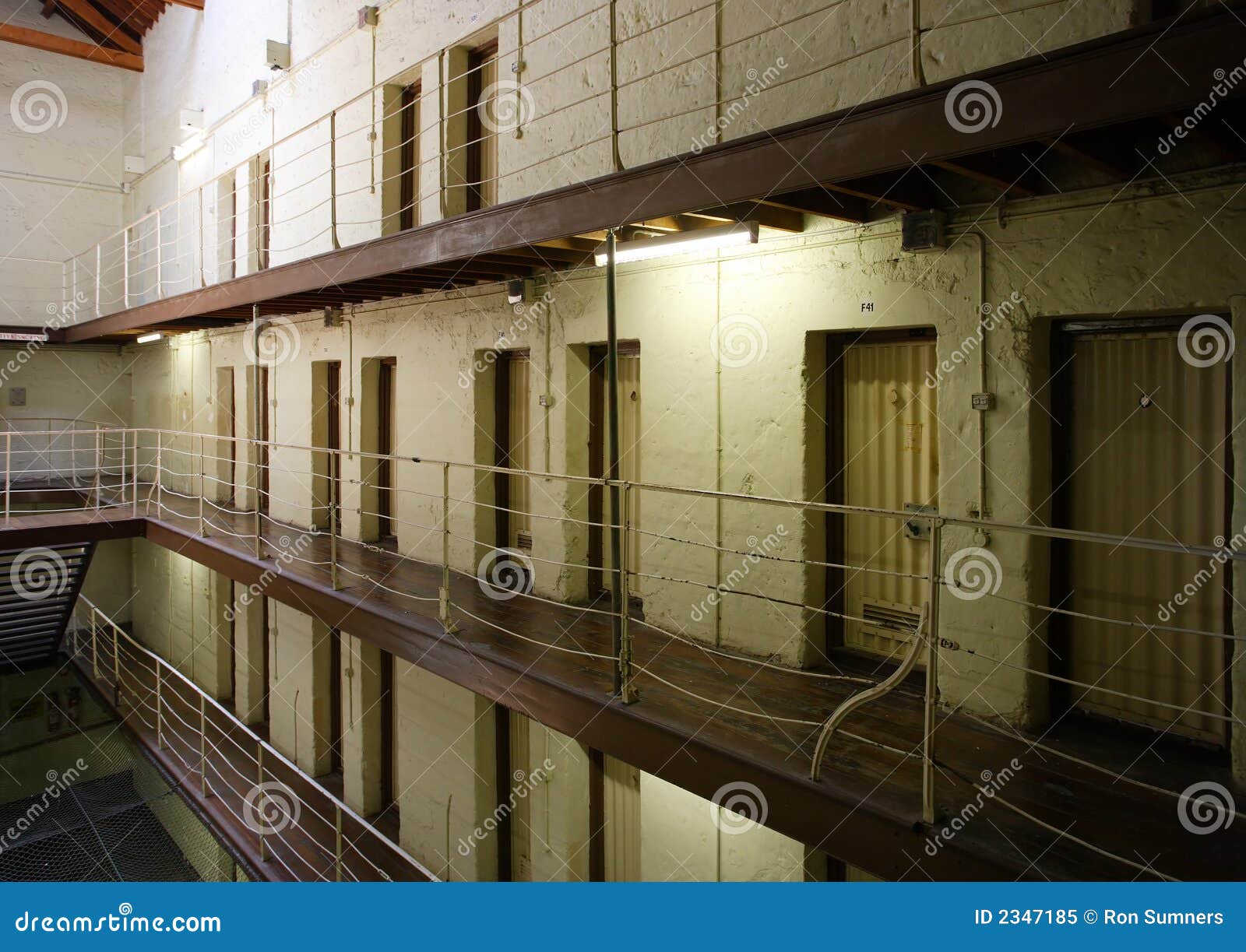 Prison Cell Block With Cells On Both Sides. Royalty-Free Stock Photo ...
