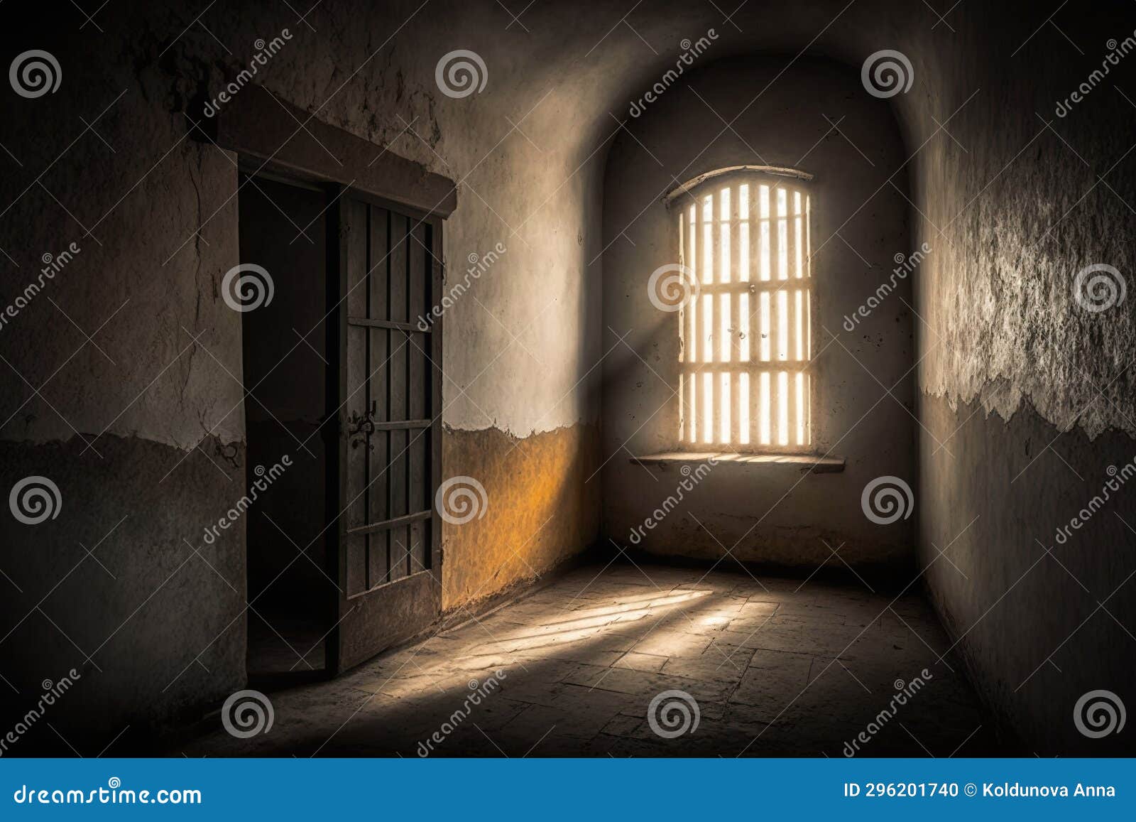 Prison Cell with Dramatic Light Stock Illustration - Illustration of ...