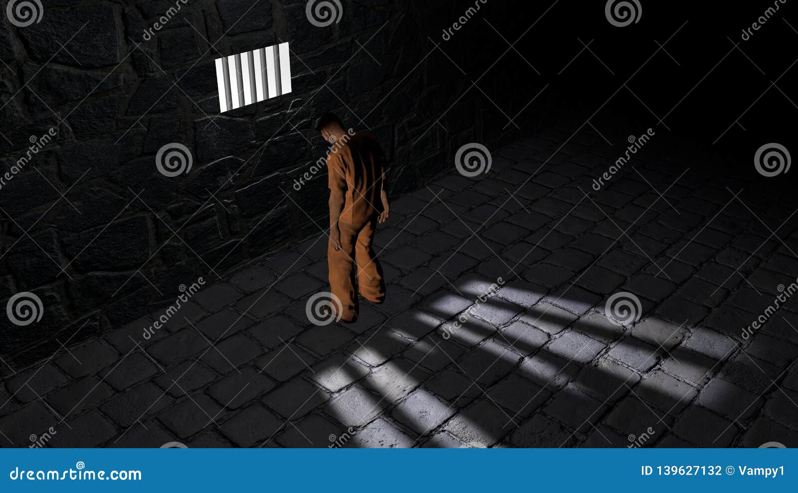 Prison Cell, Inside a Prison Cell. Shadows Projected on the Ground ...