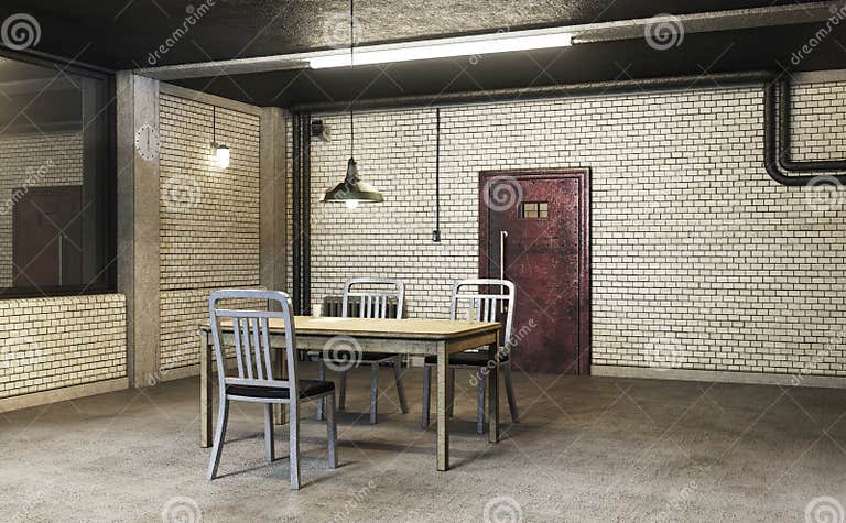 Prison Cell Interior, 3D Illustration, 3D Rendering Stock Illustration ...