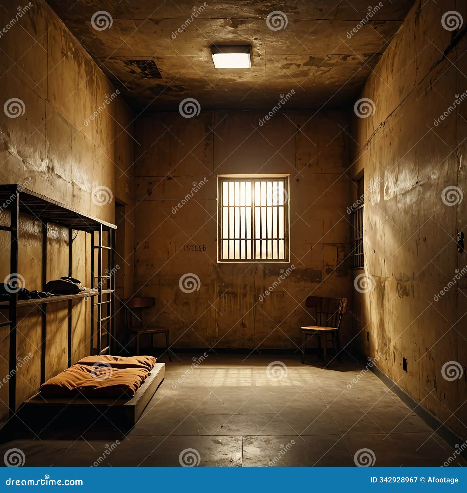 PRISON CELL INTERIOR stock image. Image of architecture - 342928967