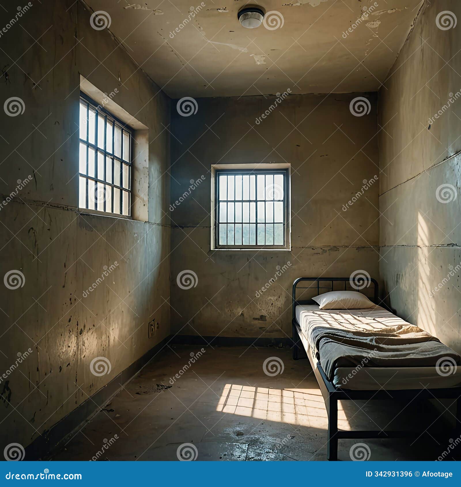 PRISON CELLS INTERIOR with ONE BED Stock Illustration - Illustration of ...