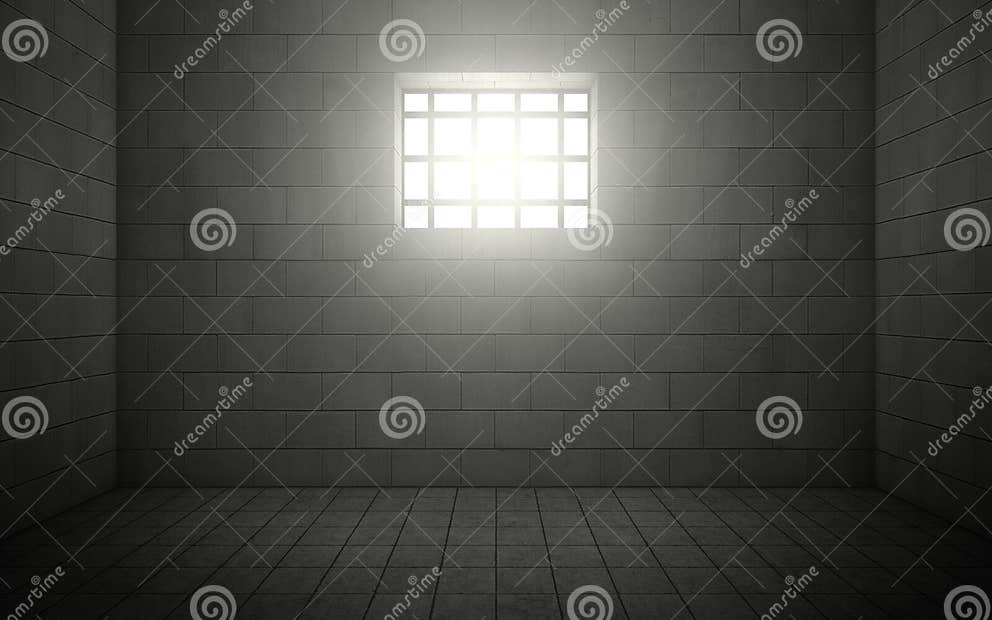 Prison Cell with Light Shining through a Barred Window. Stock ...