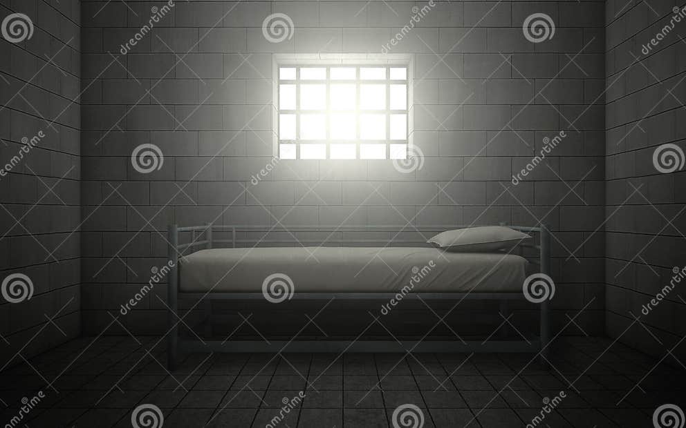 Prison Cell with Light Shining through a Barred Window. Stock ...