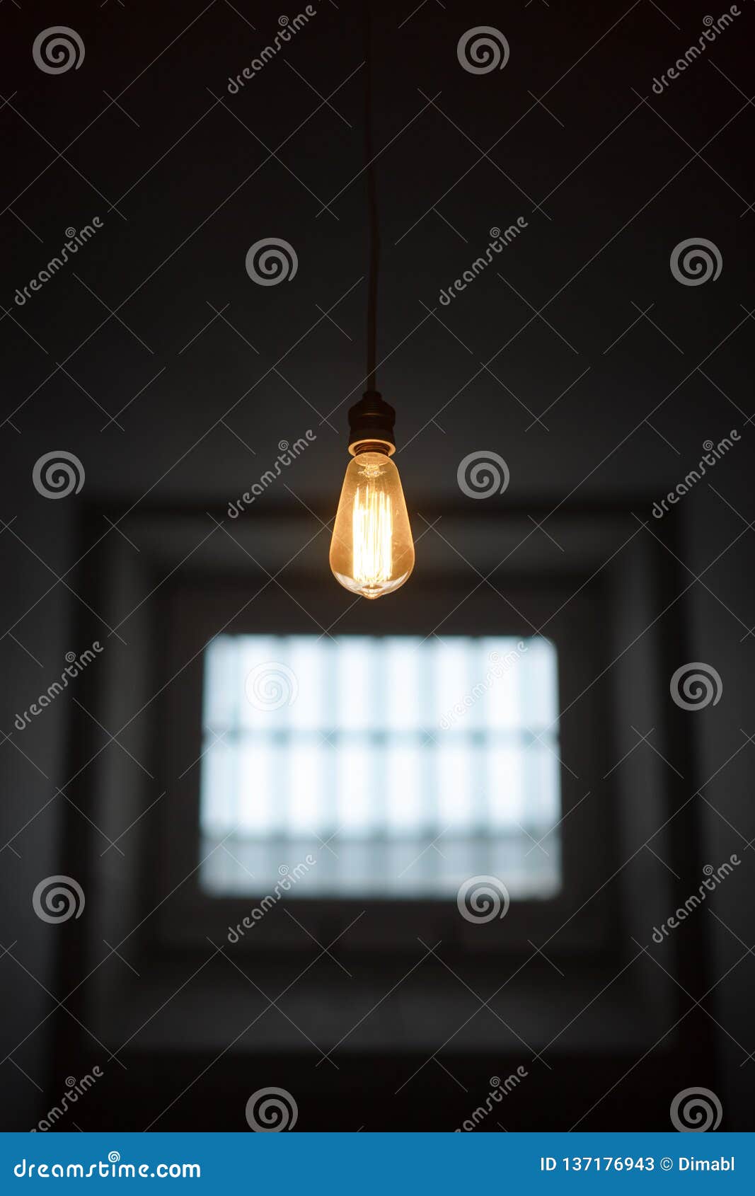 Prison Cell with Old Lamp and Small Window Stock Image - Image of ...