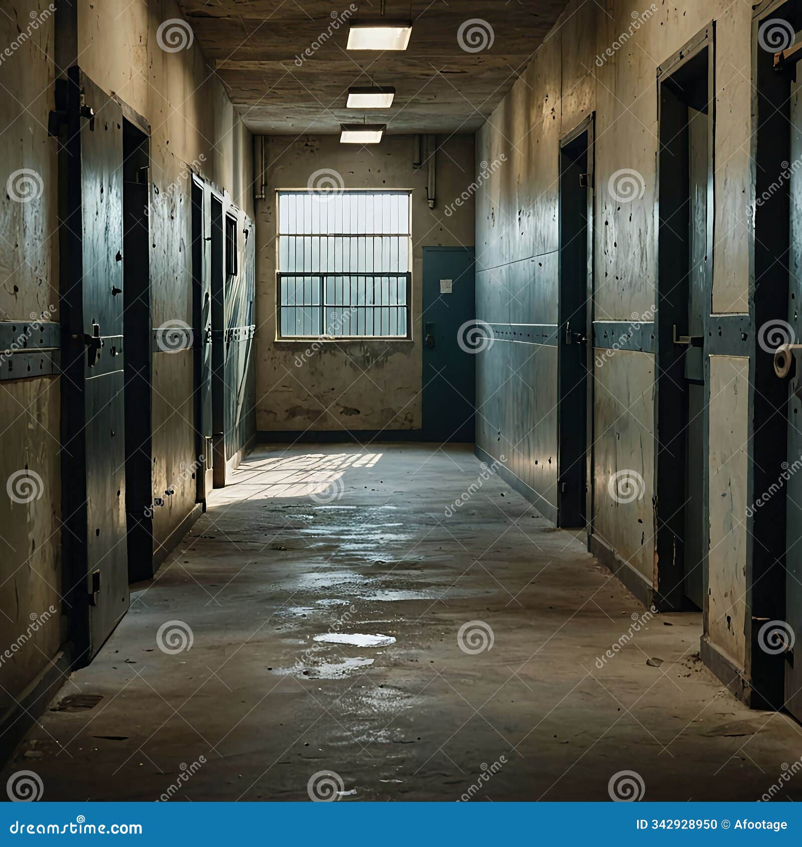 PRISON CELLS CORRIDOR INTERIOR Stock Illustration - Illustration of ...