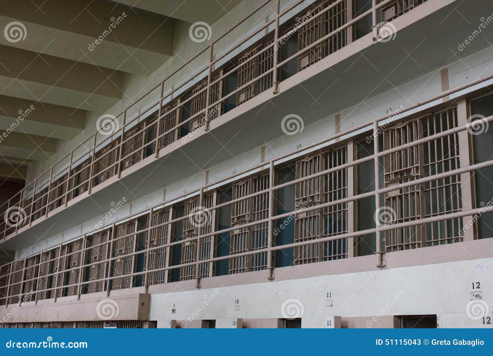 Prison Corridor Inside the Alcatraz Penitentiary Stock Image - Image of ...