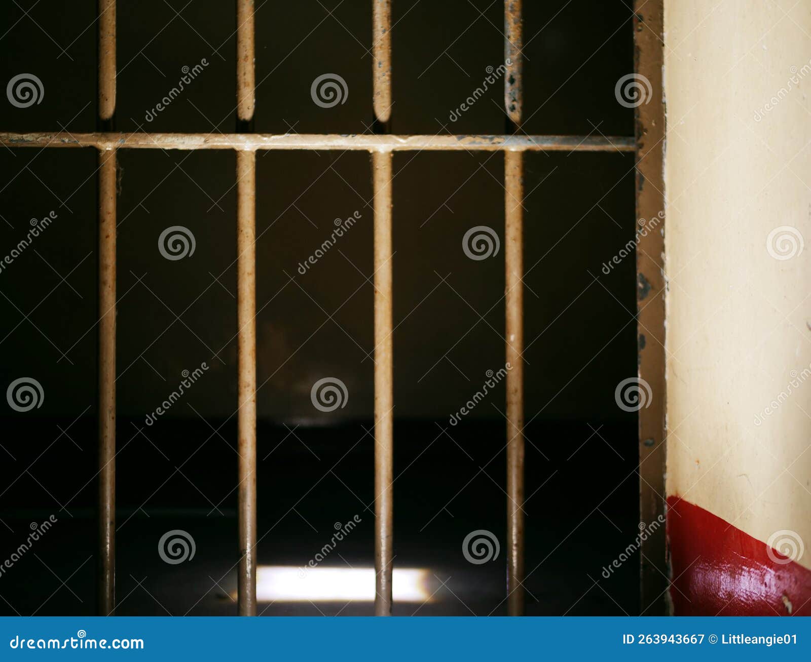 Prison Door Bars in Prison Cell Closed on Dark Background Stock Image ...
