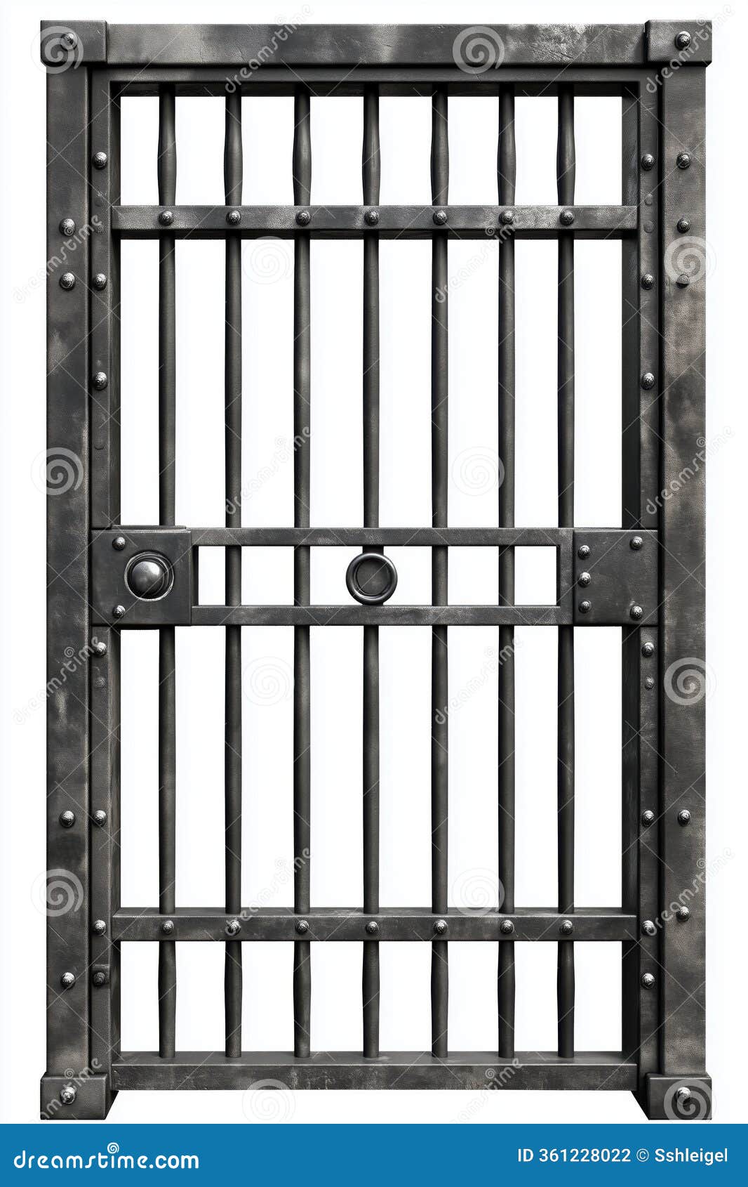 Prison Door Front View Isolated On White Background Stock Photography ...