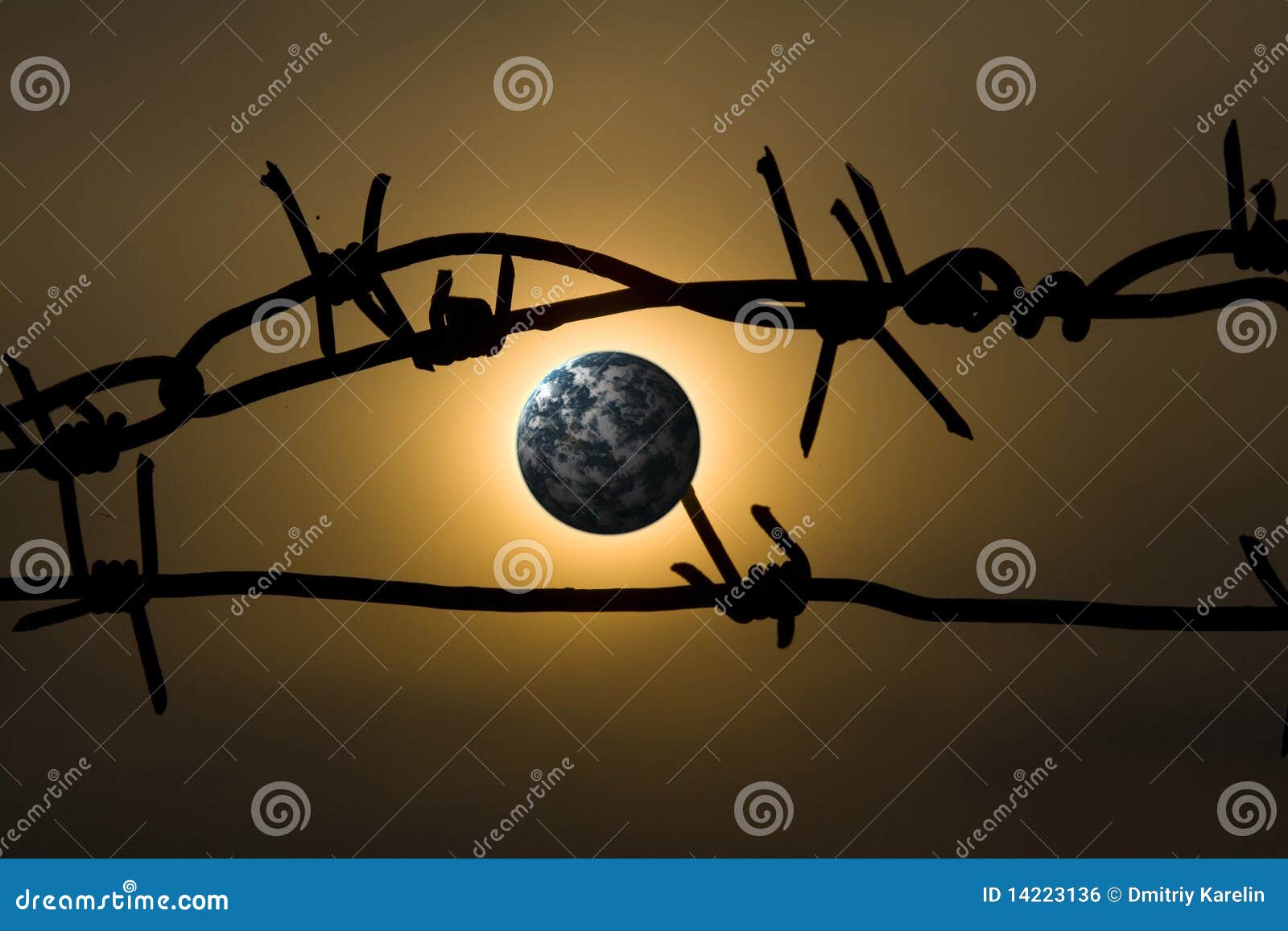 Prison and Earth stock photo. Image of issues, barbed - 14223136