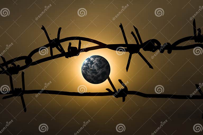 Prison and Earth stock photo. Image of issues, barbed - 14223136