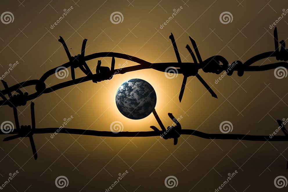 Prison and Earth stock photo. Image of issues, barbed - 14223136