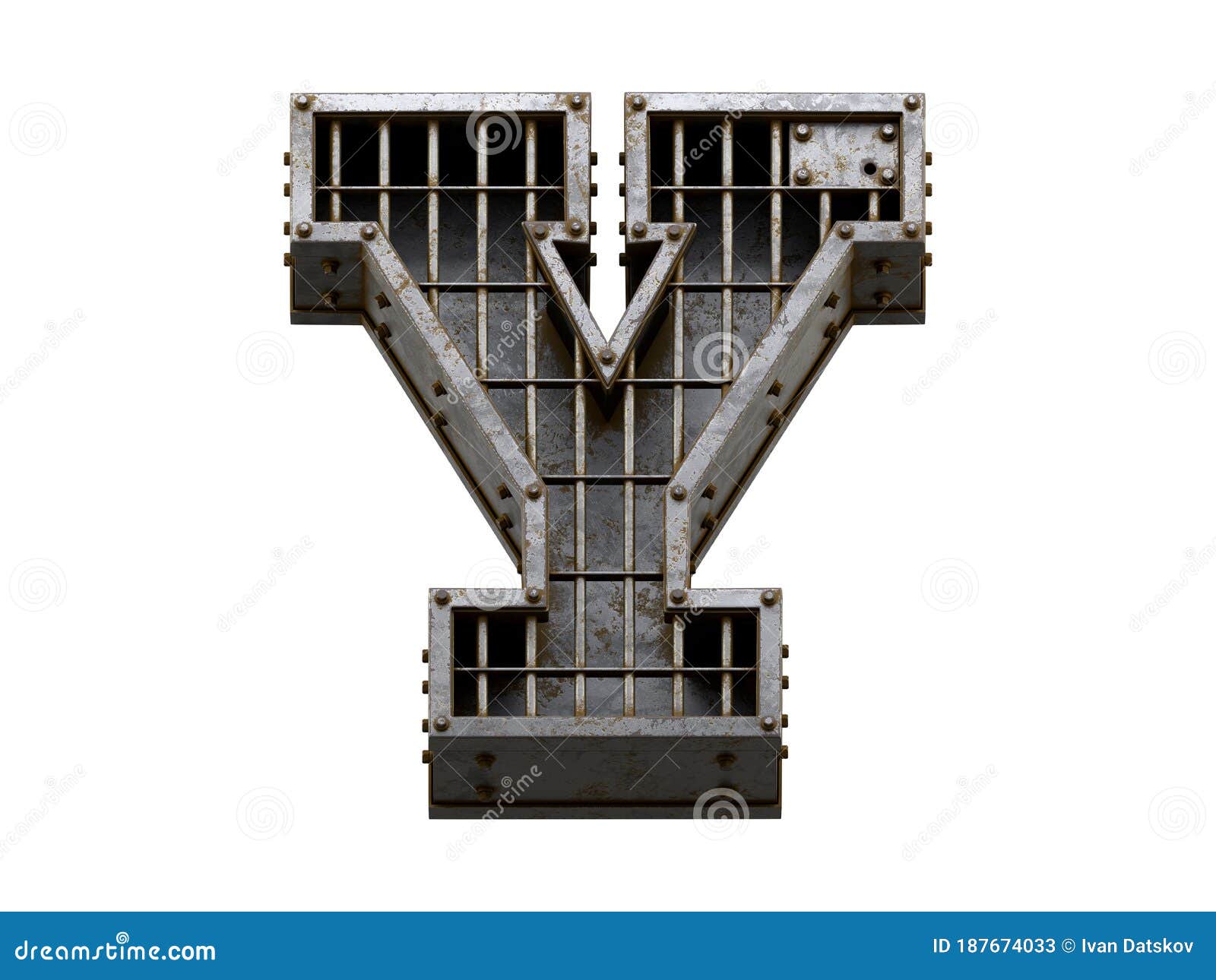 Prison font. stock illustration. Illustration of rendering - 187674033