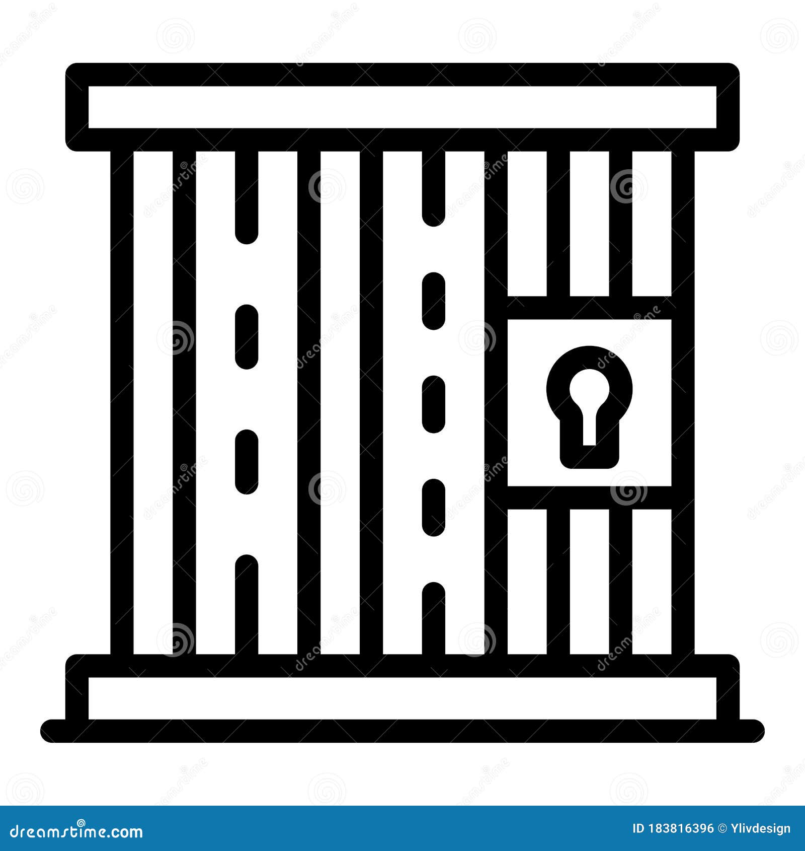 Prison Gate Icon, Outline Style Stock Vector - Illustration of medieval ...