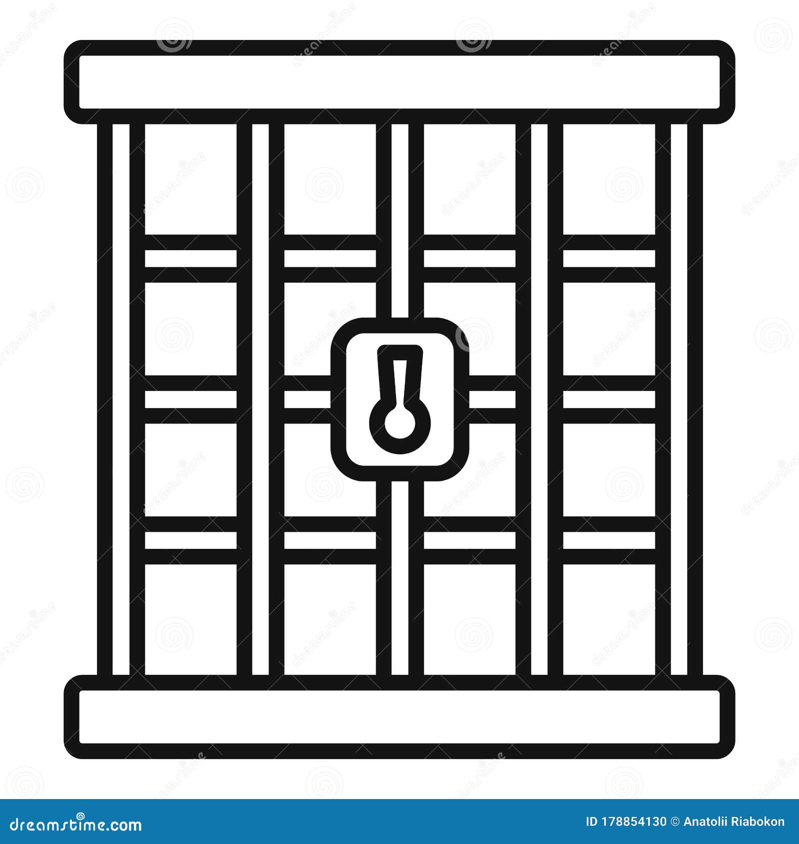 Prison Gate Icon, Outline Style Stock Vector - Illustration of jail ...