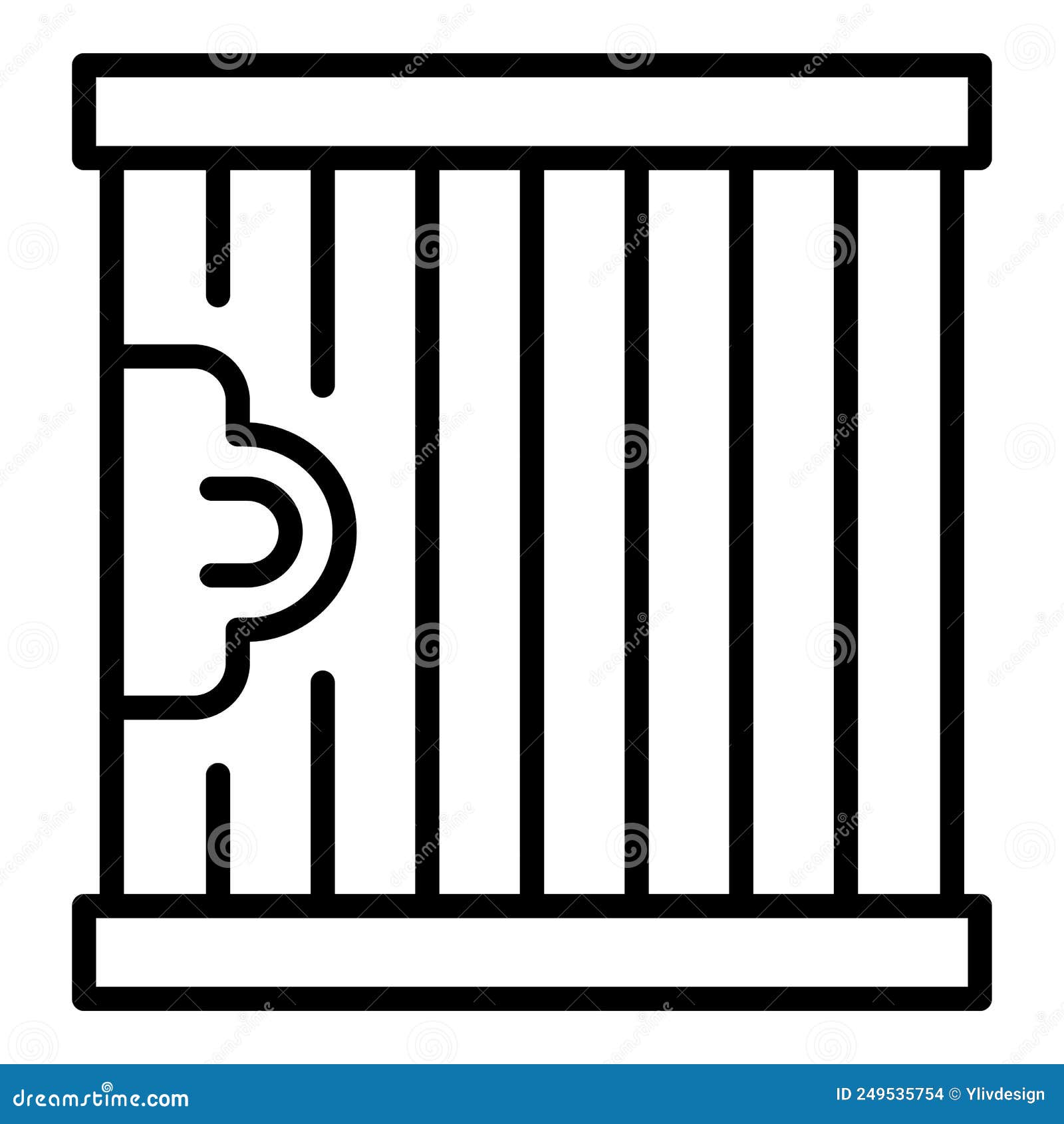 Prison Gate Icon Outline Vector. Crime Jail Stock Illustration ...