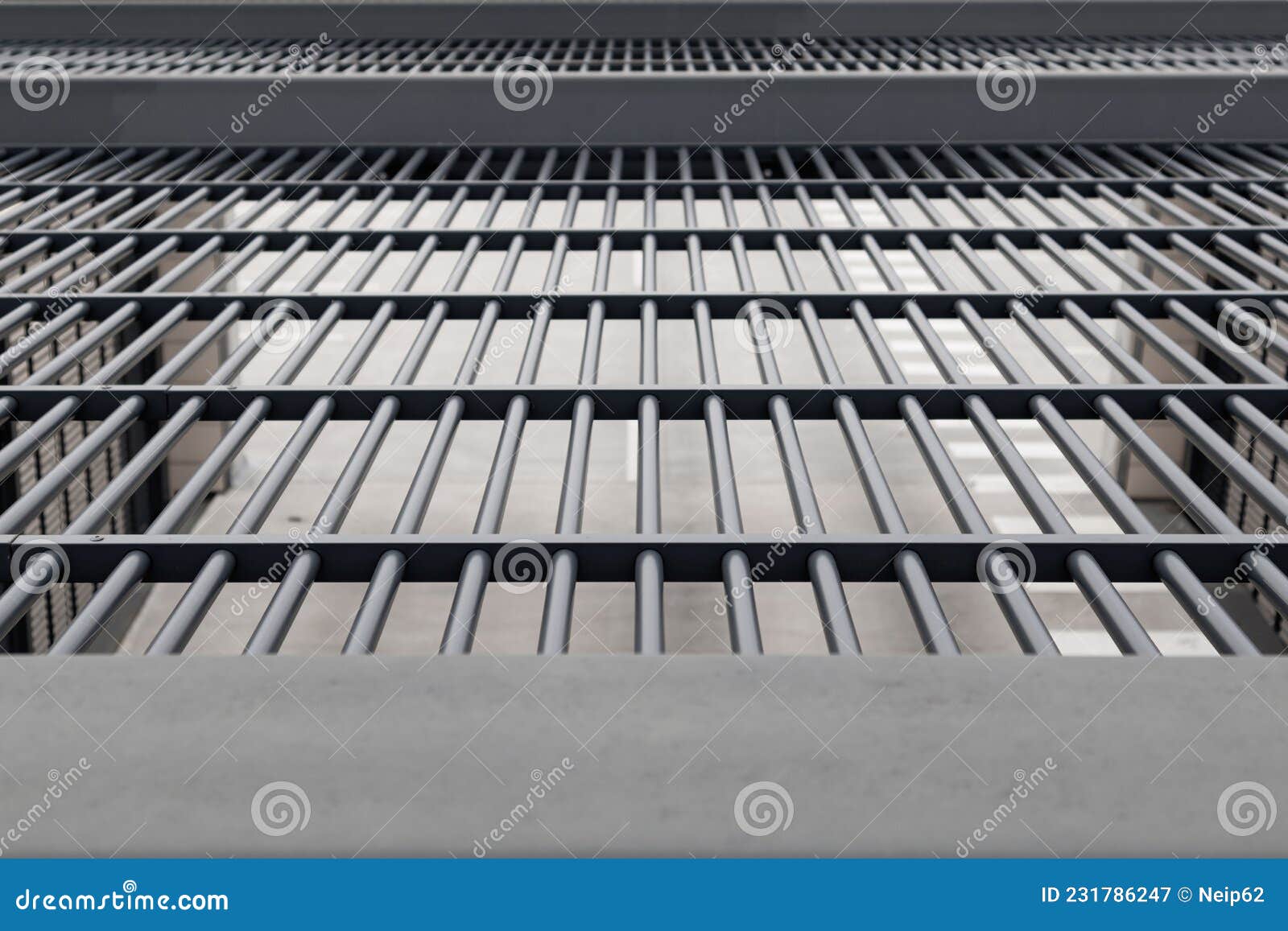 Prison Gate. View from the Top of the Prison Entrance Iron Bars Stock ...
