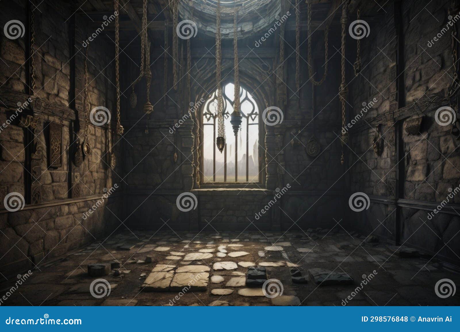 Indoors. Medieval Gothic Room Background Royalty-Free Stock Photo ...