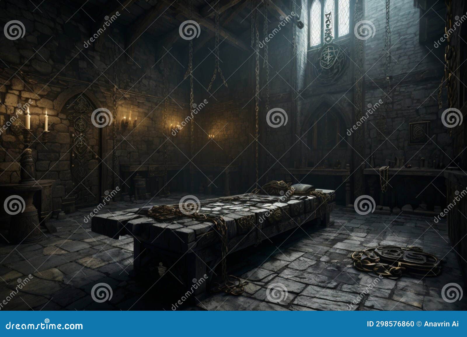 Indoors. Medieval Gothic Room Background Royalty-Free Stock Photo ...