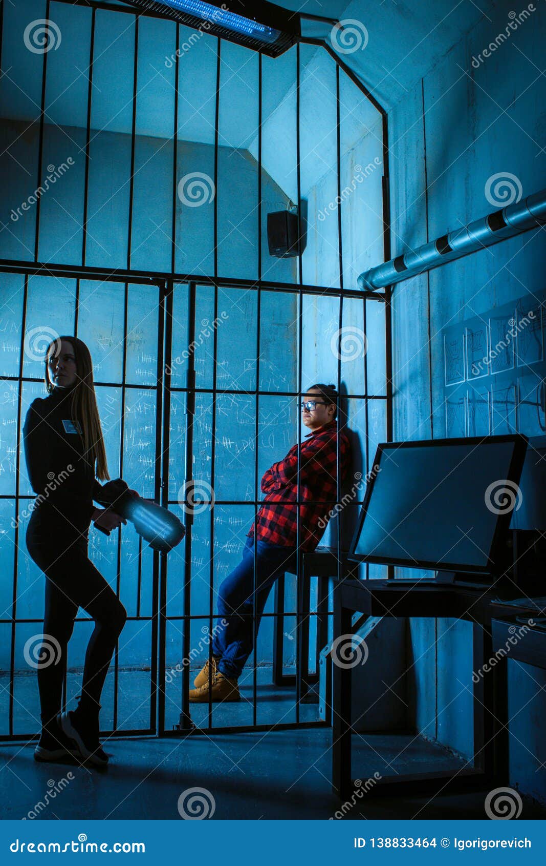 Prison Guard and Captured Prisoner Stock Photo - Image of abstract ...