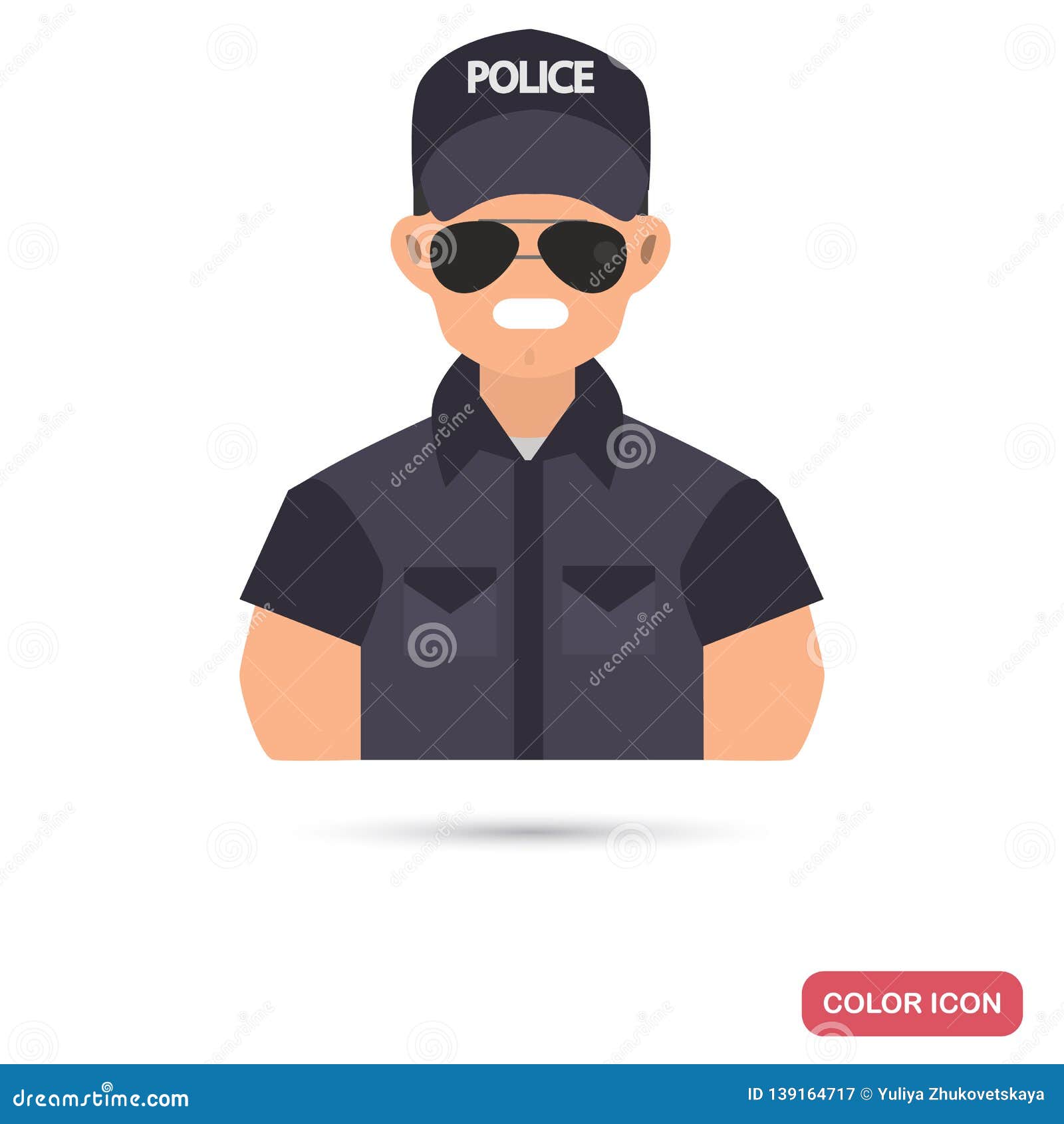 Prison Guard Color Flat Icon for Web and Mobile Design Stock ...