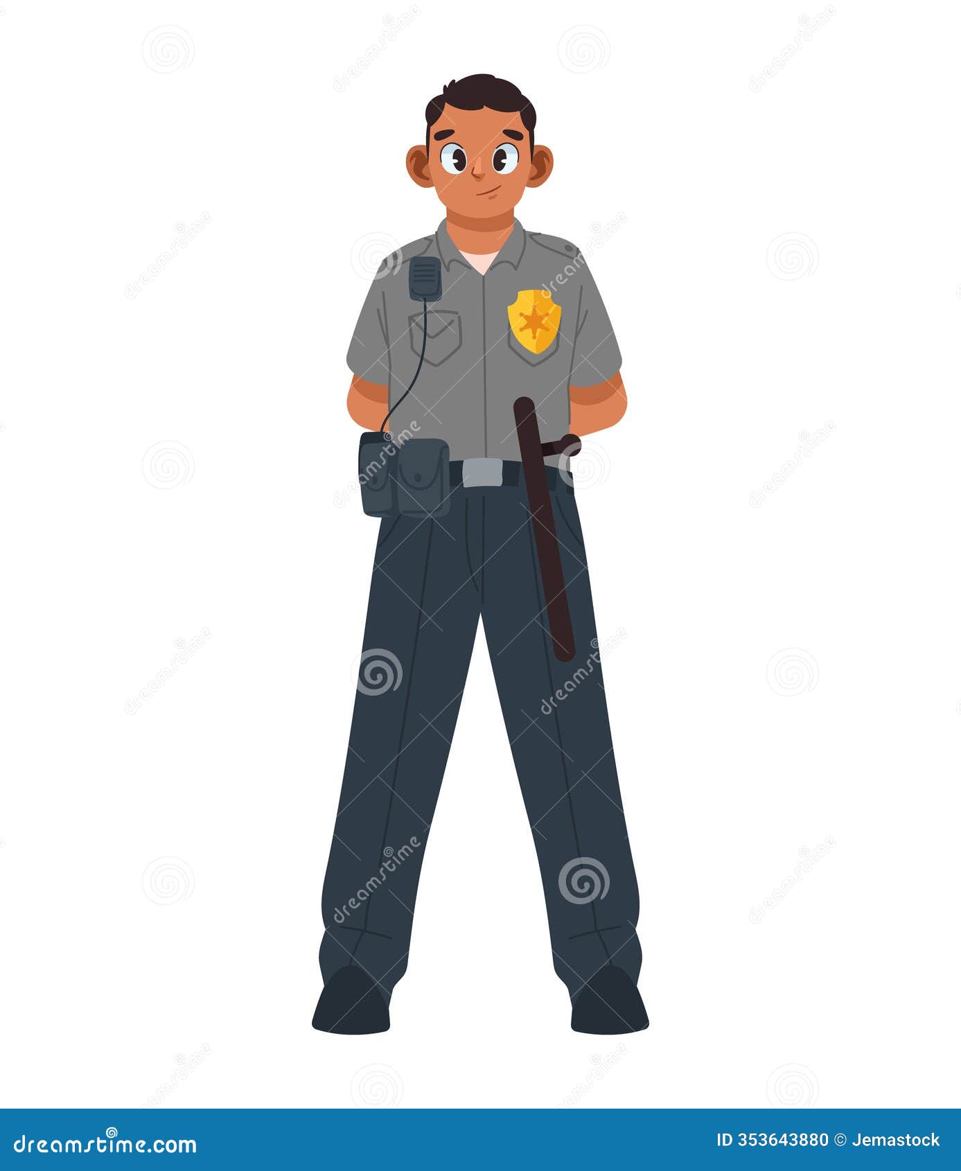 Prison Guard Man Standing Vector Illustration | CartoonDealer.com ...