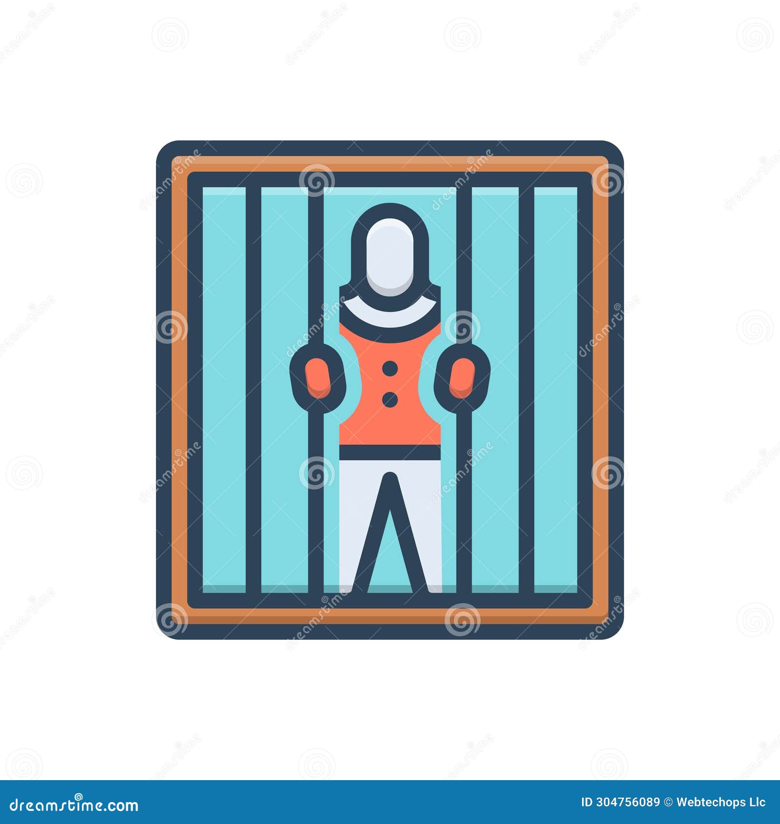 Color Illustration Icon for Prison, Criminal and Arrest Stock Vector ...