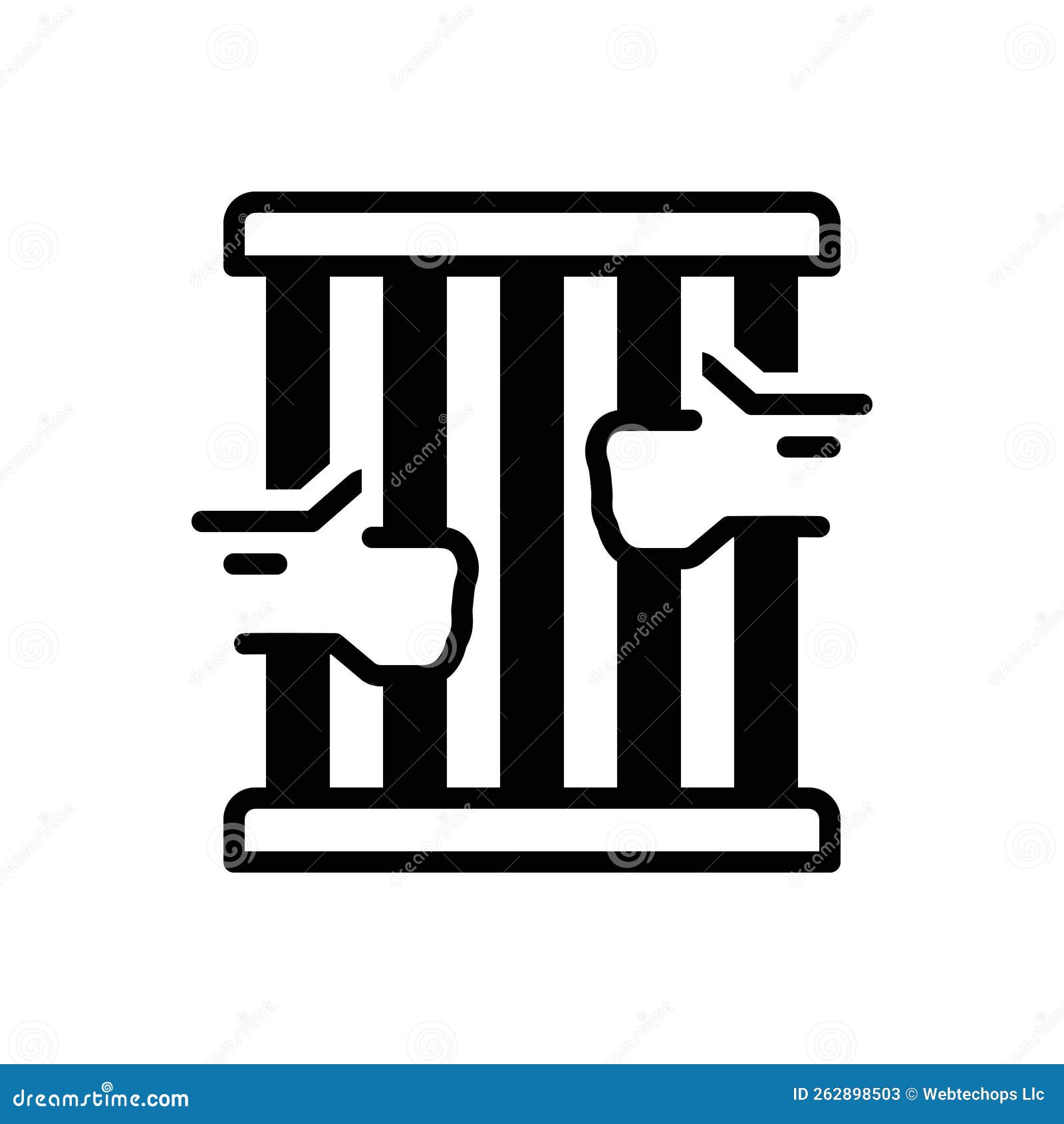 Black Solid Icon for Prison, Jail and Imprisonment Stock Vector - Illustration of penitentiary ...