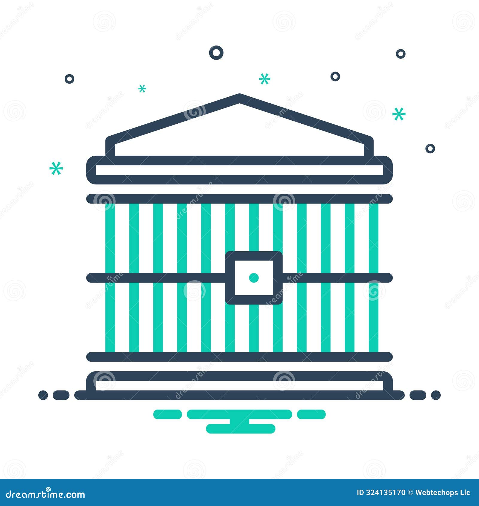 Mix Icon for Prison, Jail and Penal Stock Illustration - Illustration ...