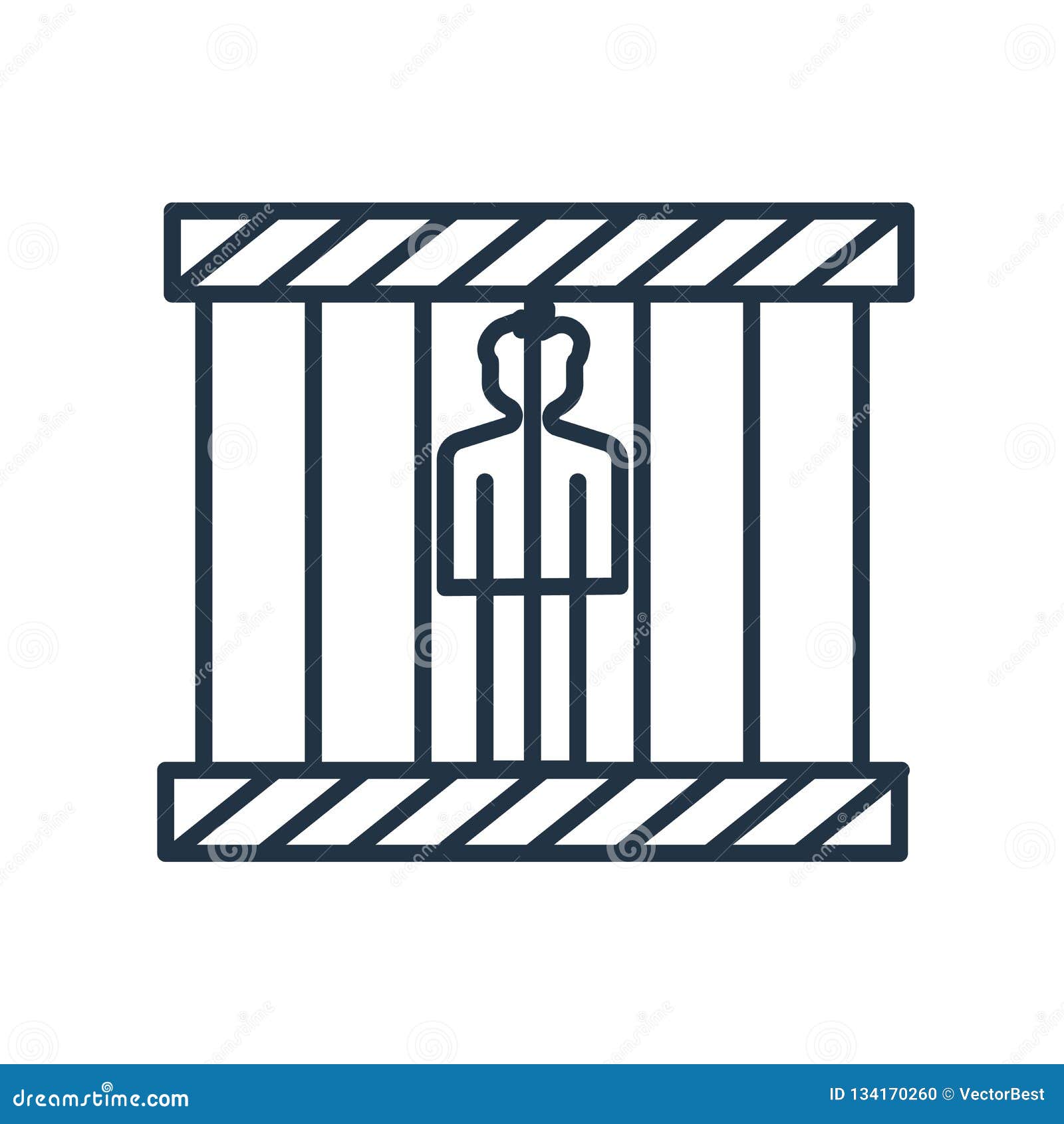 Prison Icon Vector Isolated on White Background, Prison Sign Stock ...