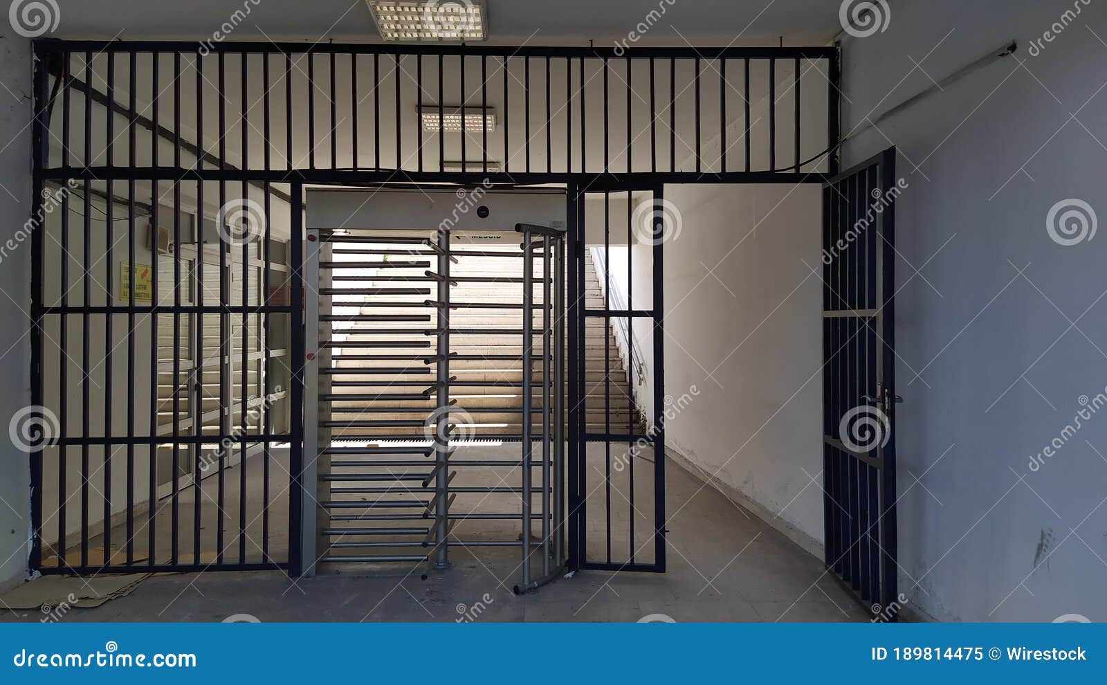 Prison Indoor Entrance with Metal Constructions Stock Image - Image of ...
