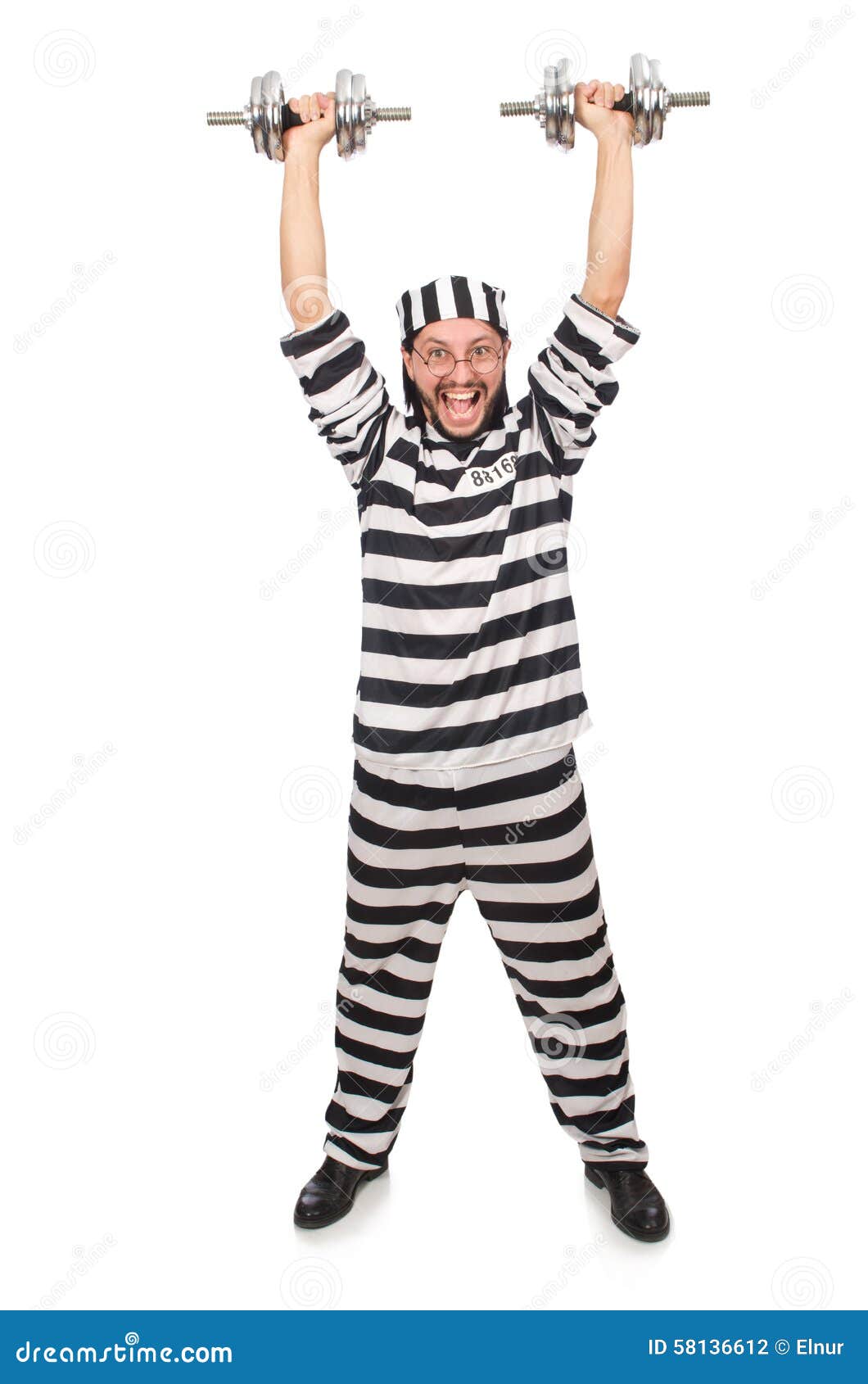 Prison Inmate with Dumbbells Stock Photo - Image of athlete, bells ...