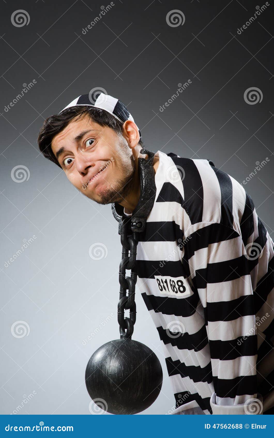 Prison inmate stock photo. Image of firearm, chain, humor - 47562688