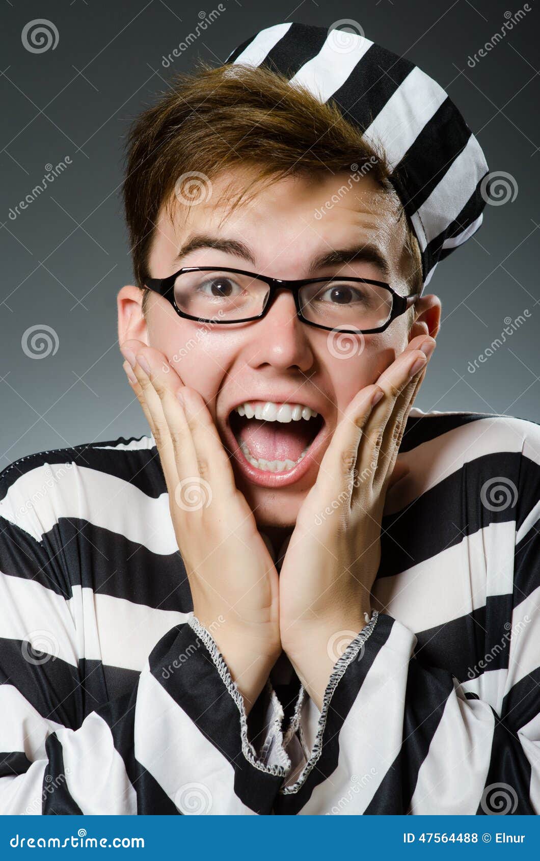 Prison inmate in funny stock photo. Image of amazed, caught - 47564488