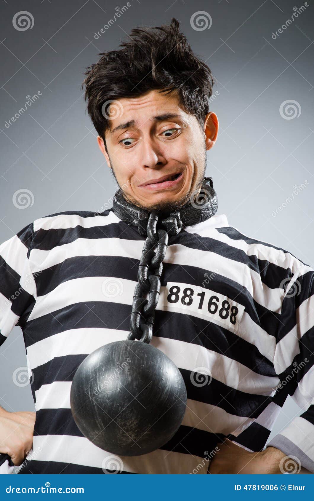 Prison inmate in funny stock photo. Image of cuffs, chain - 47819006