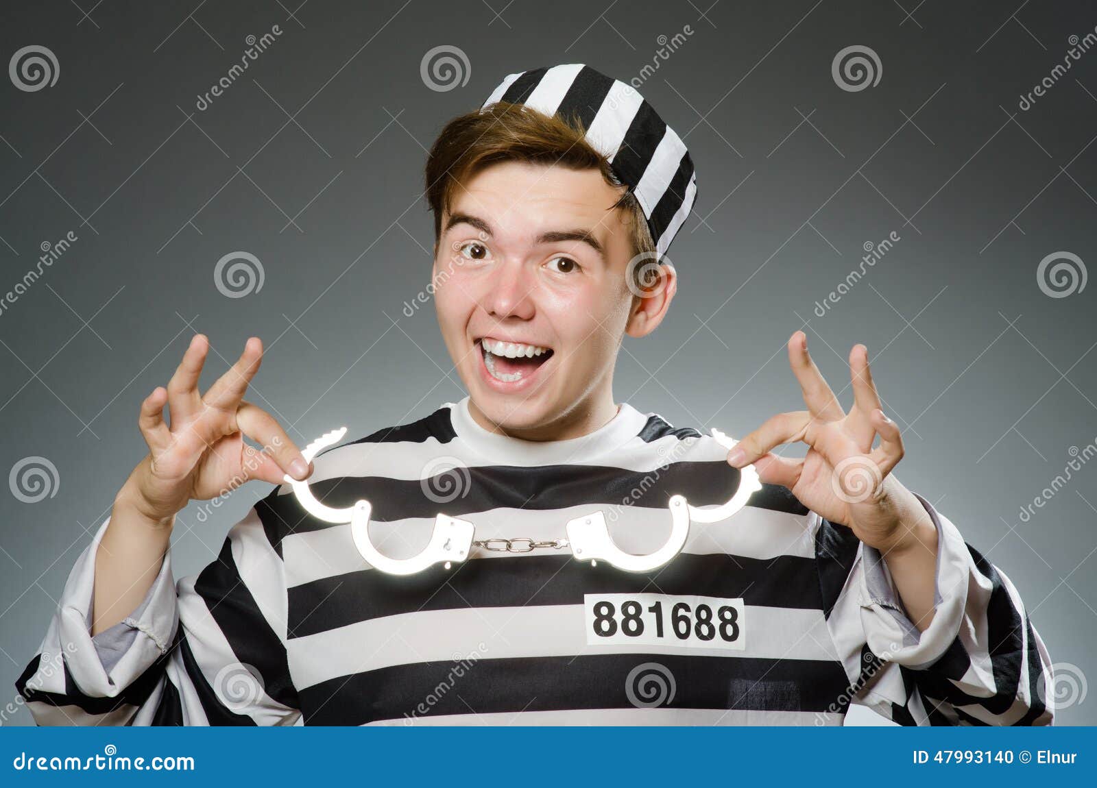 Prison inmate in funny stock photo. Image of humor, chain - 47993140