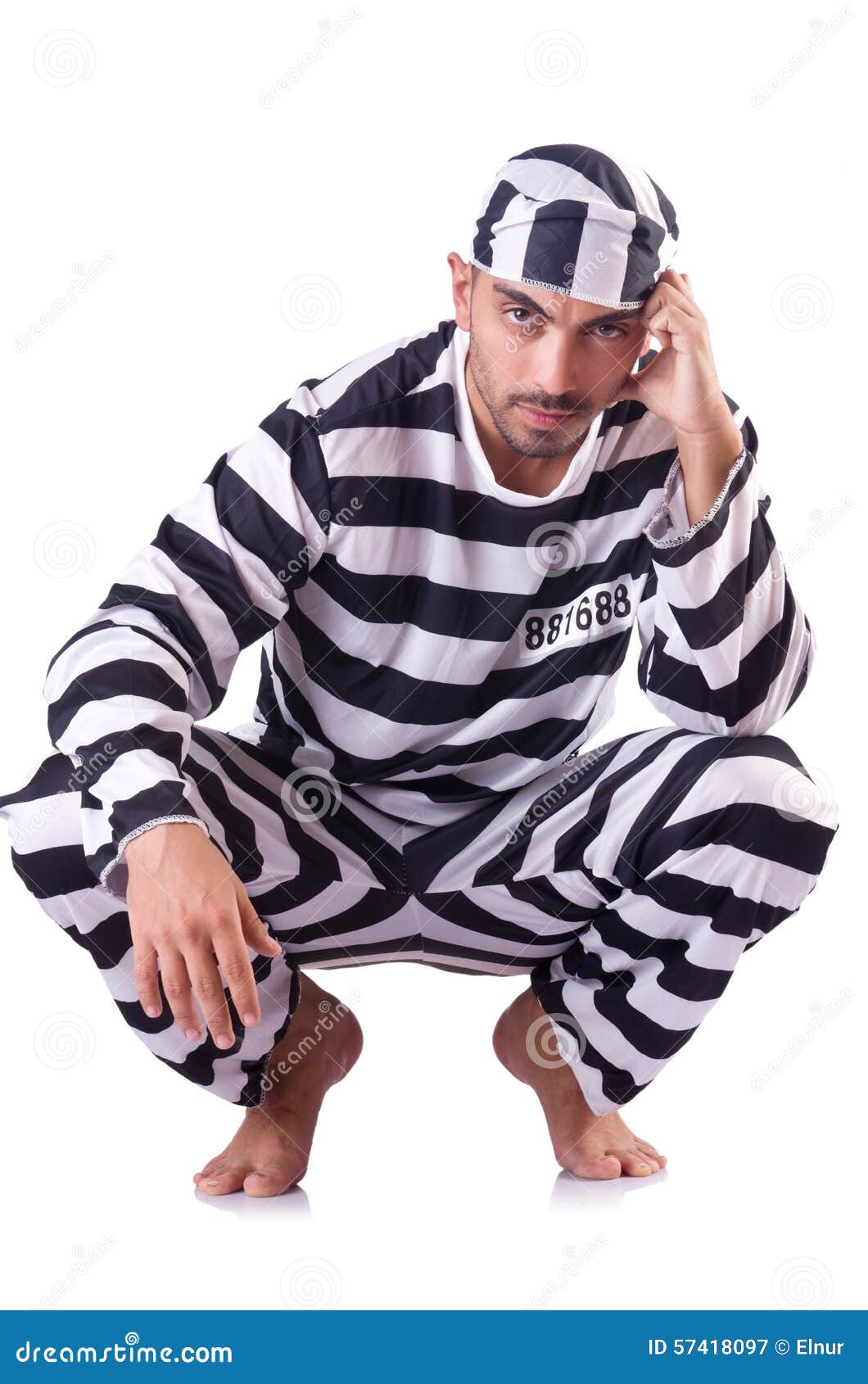 Prison Inmate Isolated on White Stock Image - Image of anger, criminal ...