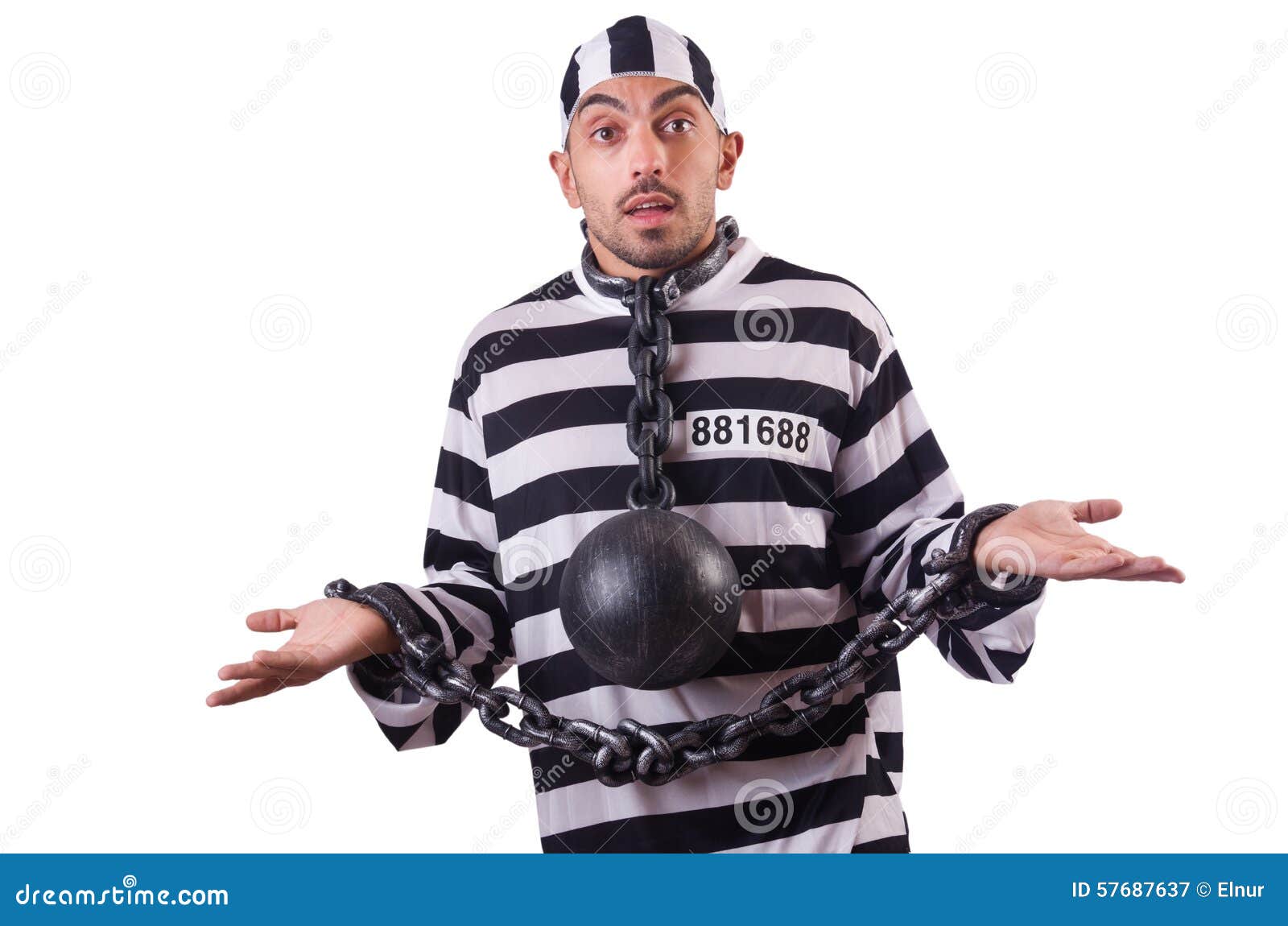 Prison Inmate Isolated on the White Stock Image - Image of illegal ...