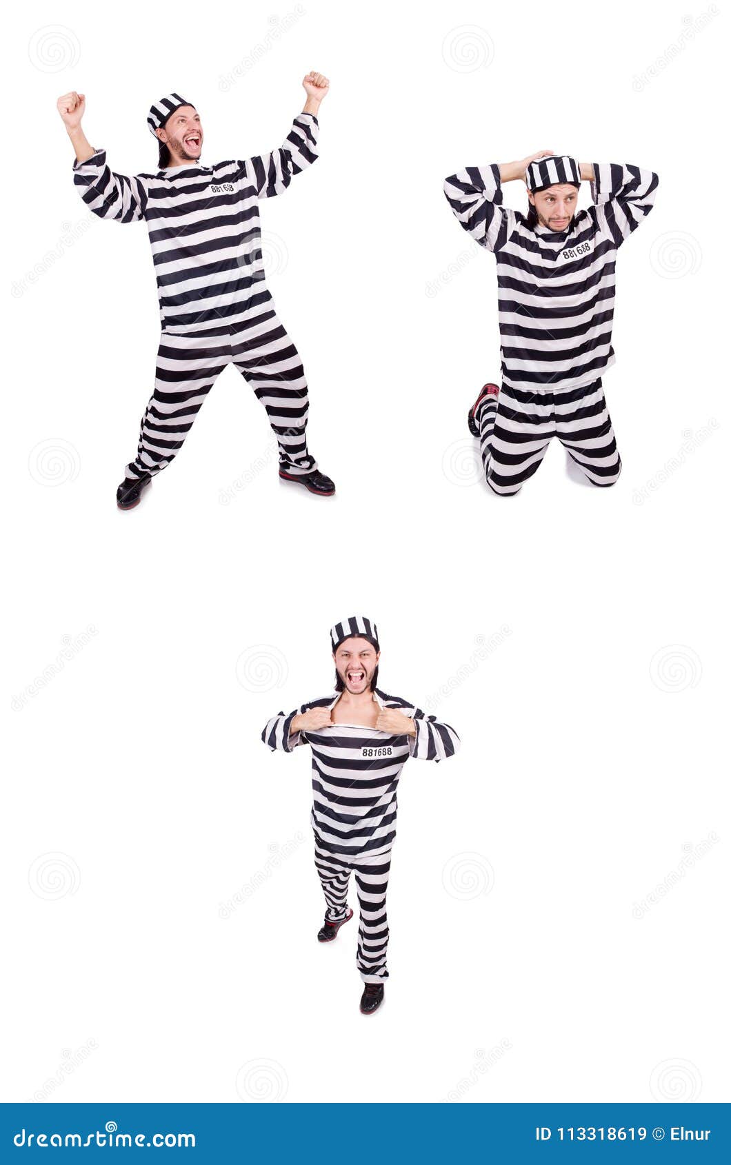 The Prison Inmate Isolated on the White Background Stock Image - Image ...