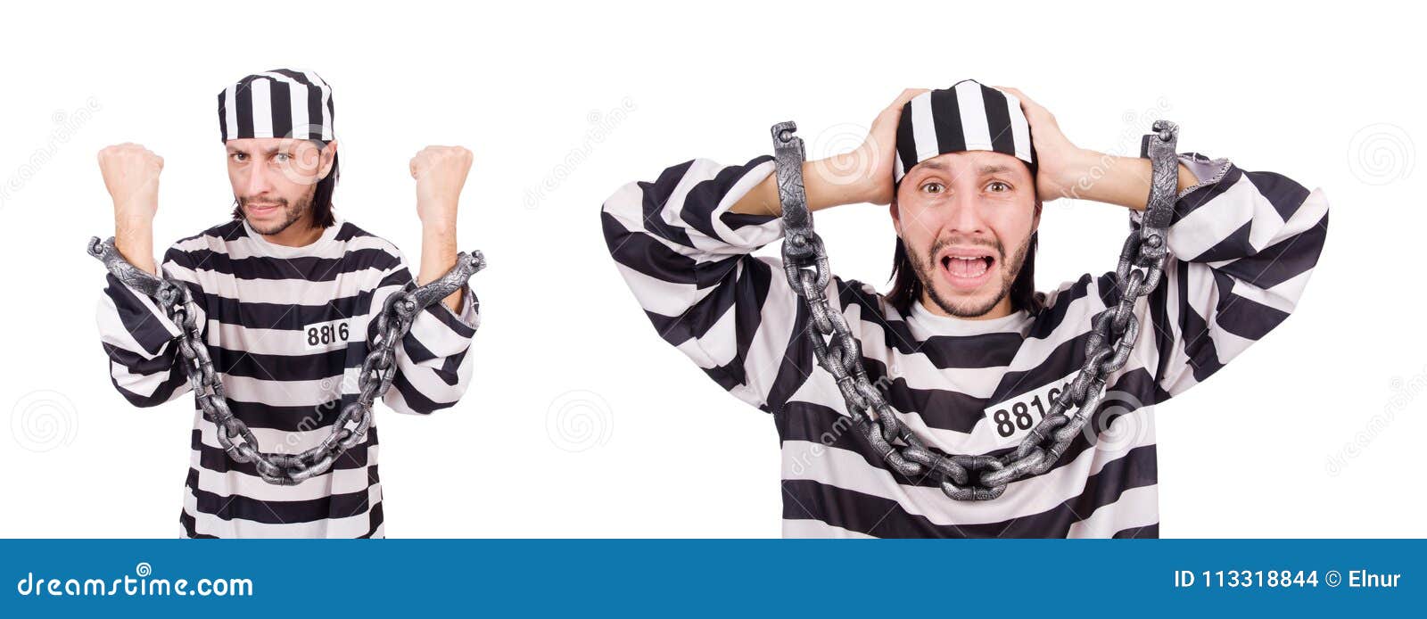 The Prison Inmate Isolated on the White Background Stock Photo - Image ...