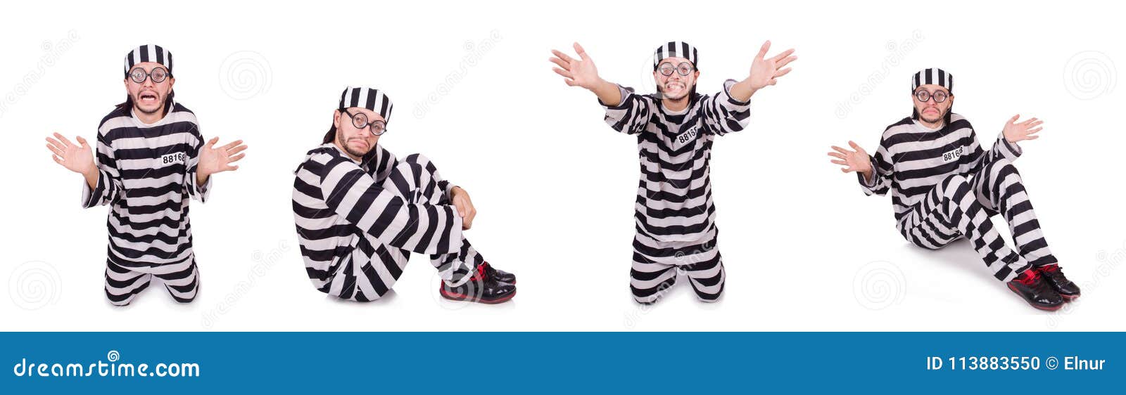 The Prison Inmate Isolated on the White Background Stock Photo - Image ...