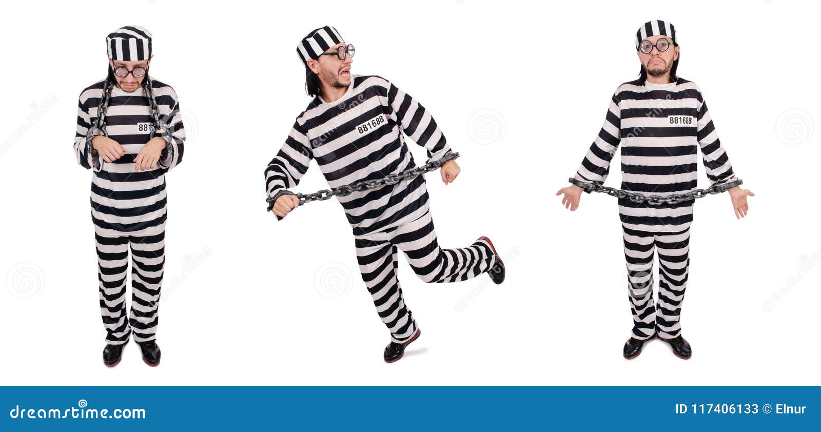 The Prison Inmate Isolated on the White Background Stock Image - Image ...