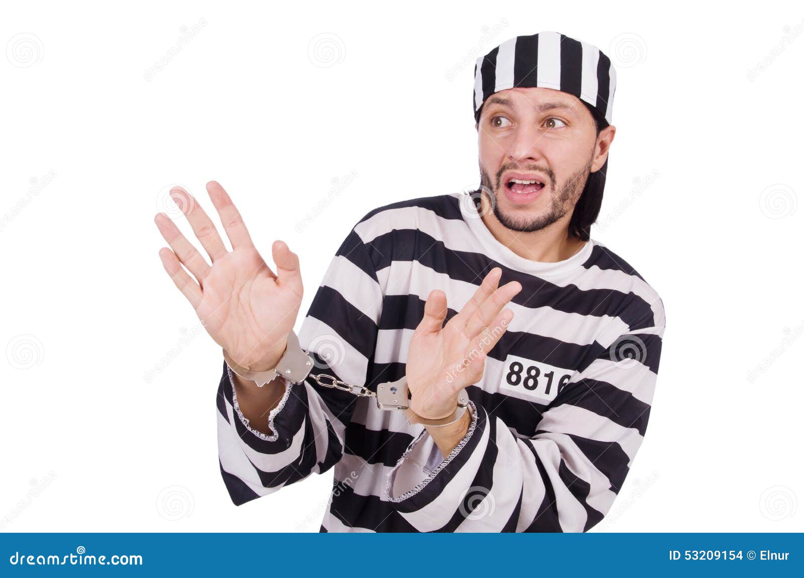 Prison Inmate Isolated on the White Background Stock Photo - Image of ...