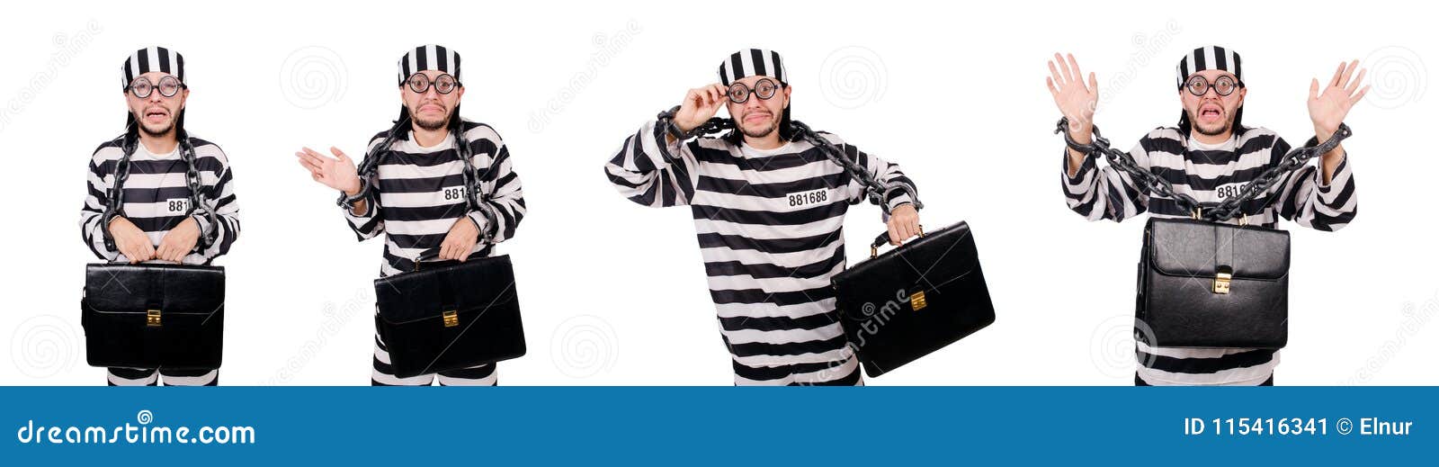 The Prison Inmate Isolated on the White Background Stock Image - Image ...