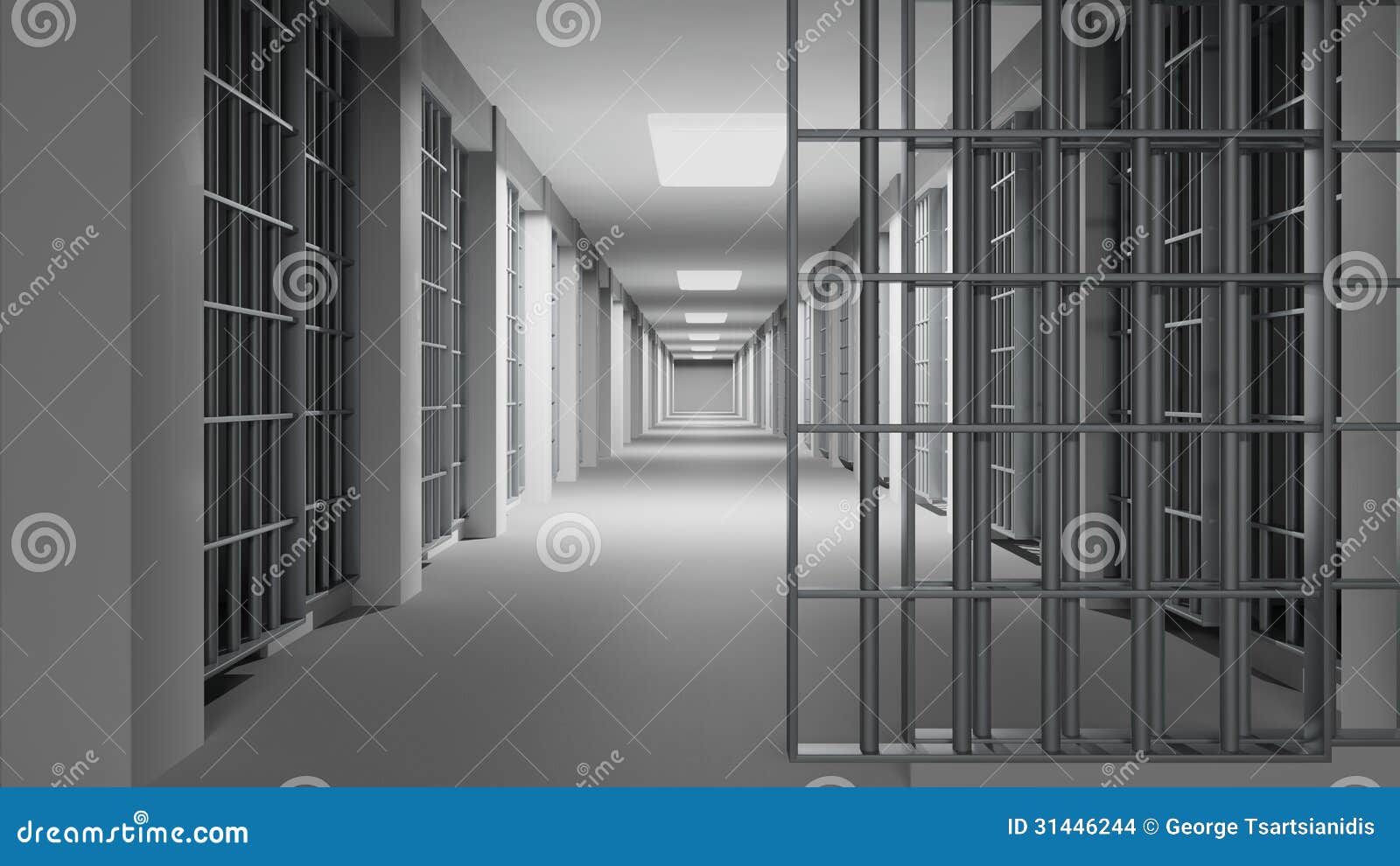 Prison interior stock illustration. Illustration of lock - 31446244